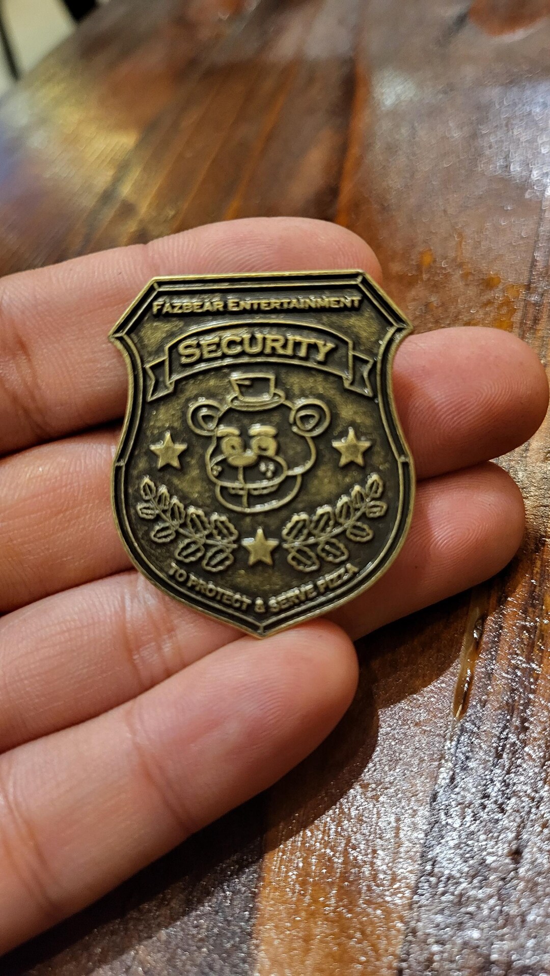 3D PRINTED FNAF Security Badge Enamel Pin FREE Keychains/stickers With ...