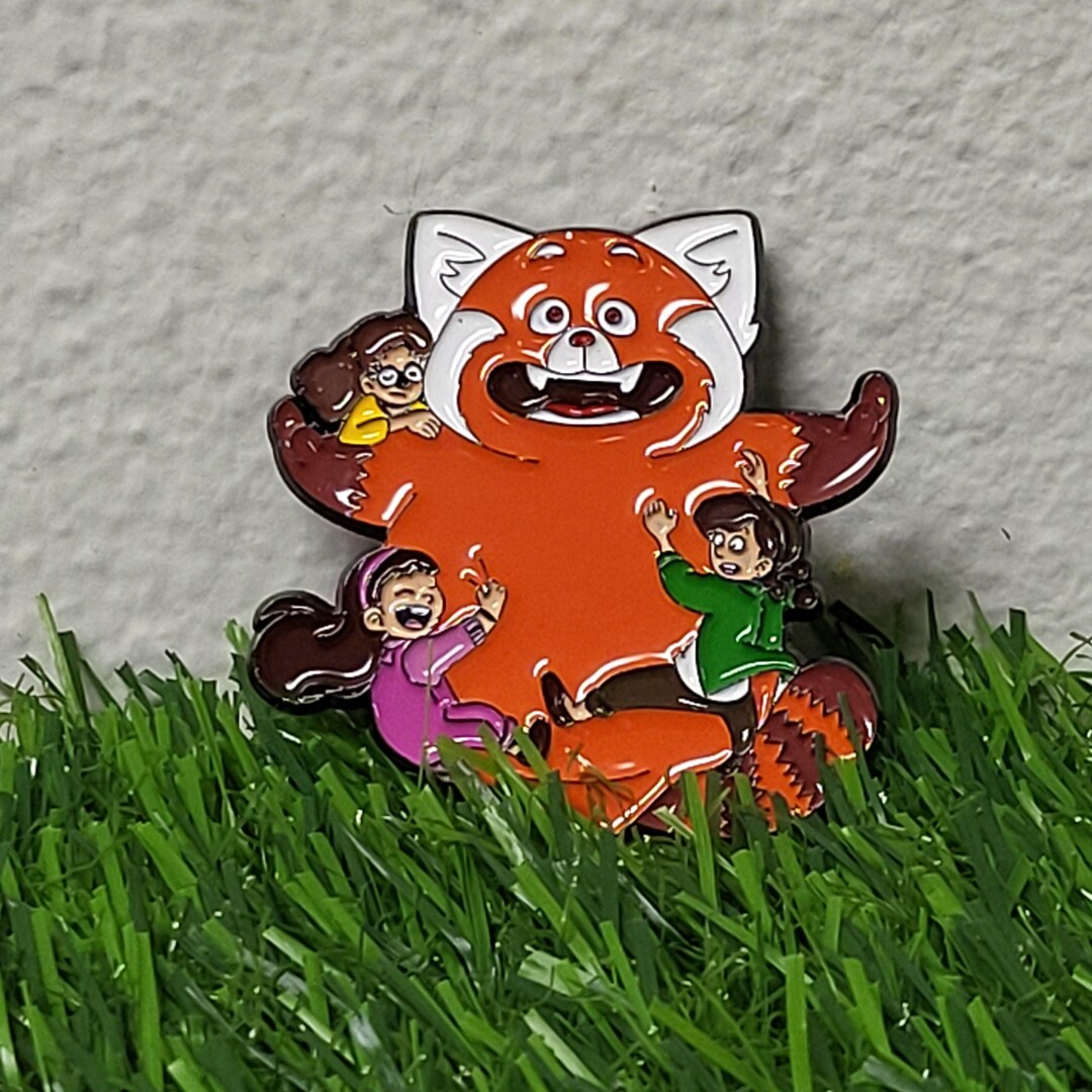 3D PRINTED Turning Red Enamel Pin FREE Keychains/stickers - Etsy