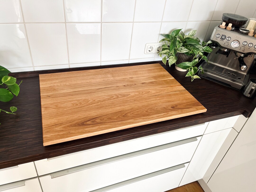 One-piece Stove Top Cover Made of Oak to Measure Induction Hob Cover ...