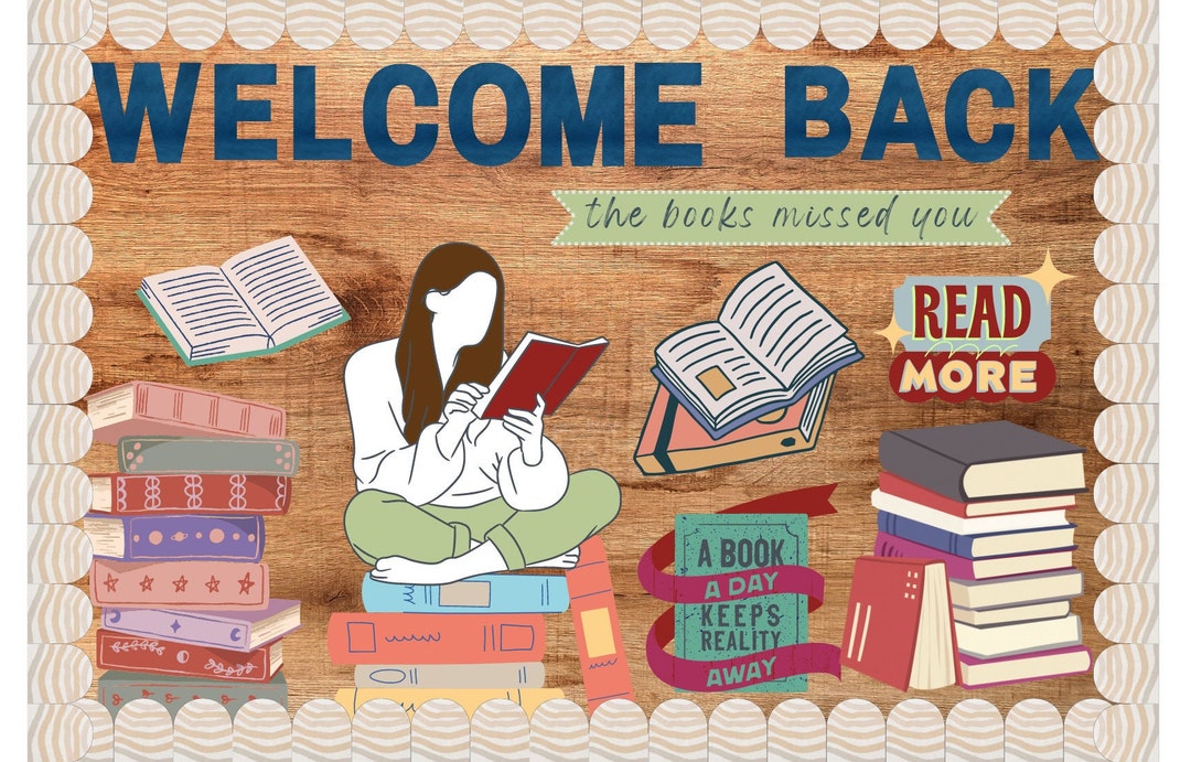 Digital Back-to-school Bulletin Board Kit: Book-themed Delight for ...