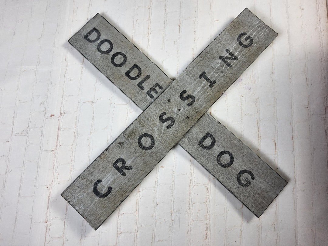 Doodle Dog Crossing Sign, Dog Lover Gifts, Personalized Dog Art, Yard ...
