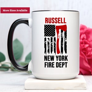 Personalized Firefighter Coffee Mug, Firefighter Gifts for Men, Fire ...