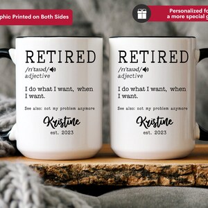 Retirement Gifts for Women, Personalized Retired Coffee Mug, Retirement ...