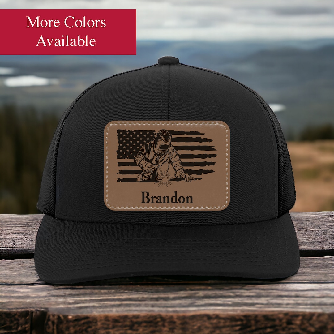 Personalized Welder Trucker Hat, Custom Welder Hat, American Flag ...