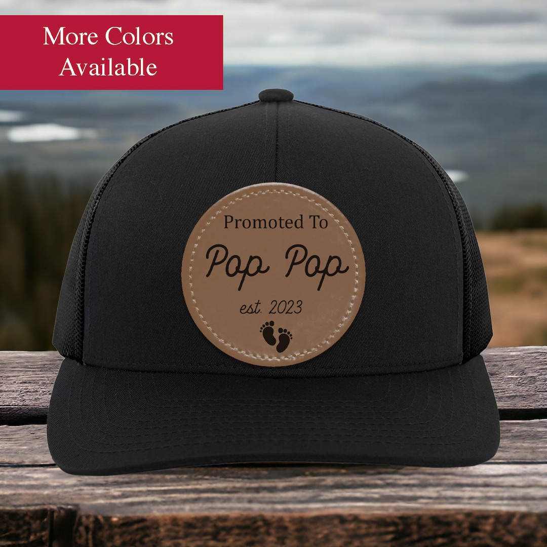 Promoted to Pop Pop Trucker Hat, Personalized Pop Pop Est Hat, Pop Pop ...