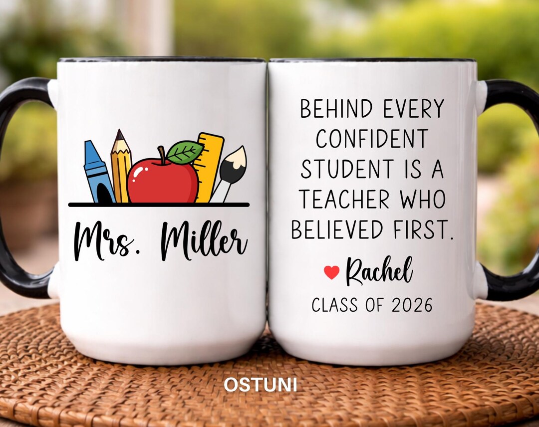 Teacher Appreciation Personalized Mug, Custom Teacher Coffee Mug, Mug ...