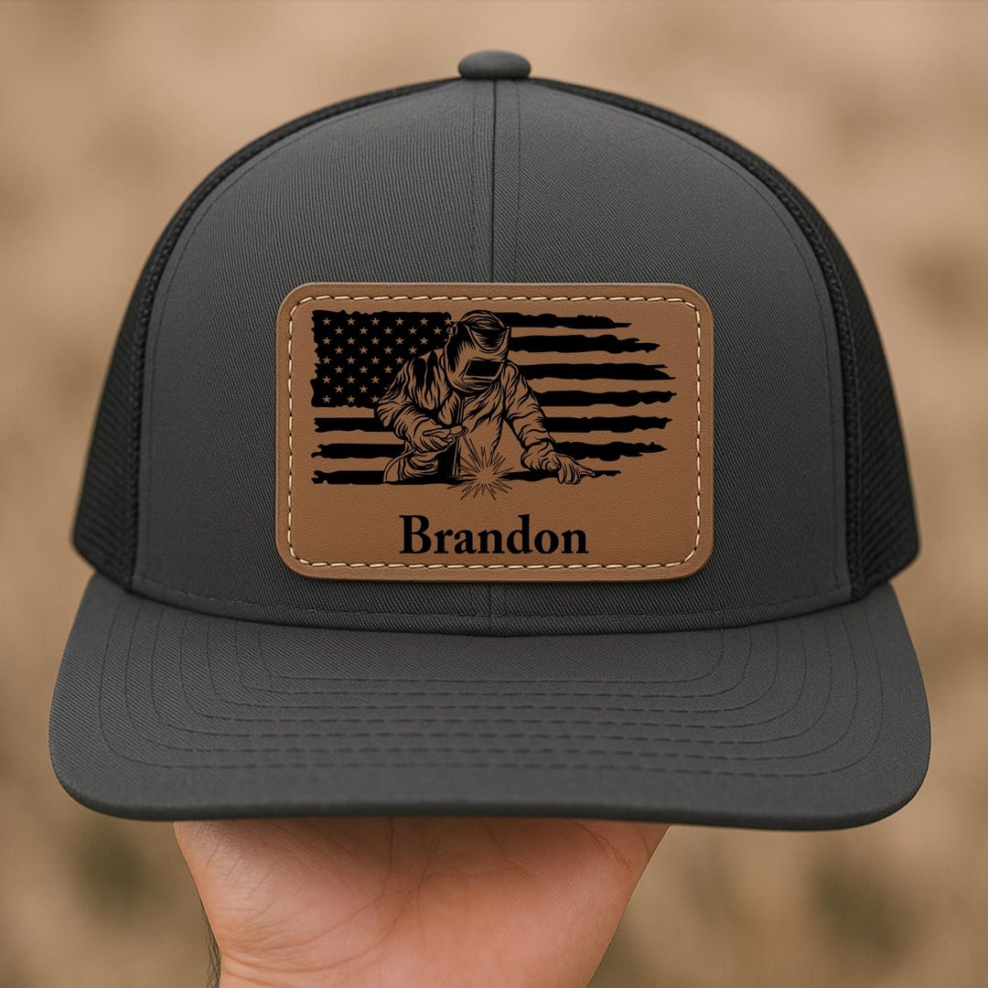 Personalized Welder Trucker Hat, Custom Welder Hat, American Flag ...
