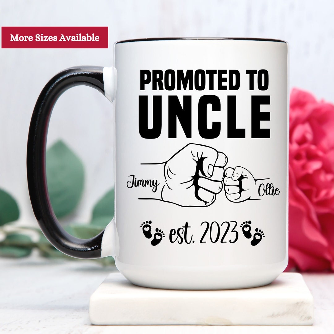 Promoted to Uncle Coffee Mug, Personalized Uncle Coffee Mug, New Uncle ...