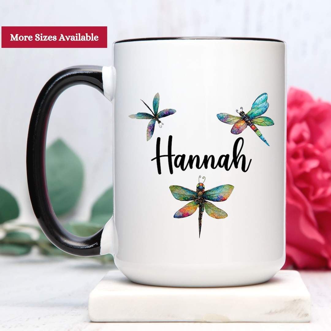 Dragonfly Mug Personalized, Dragonfly Gifts, Dragonfly Coffee Mug ...