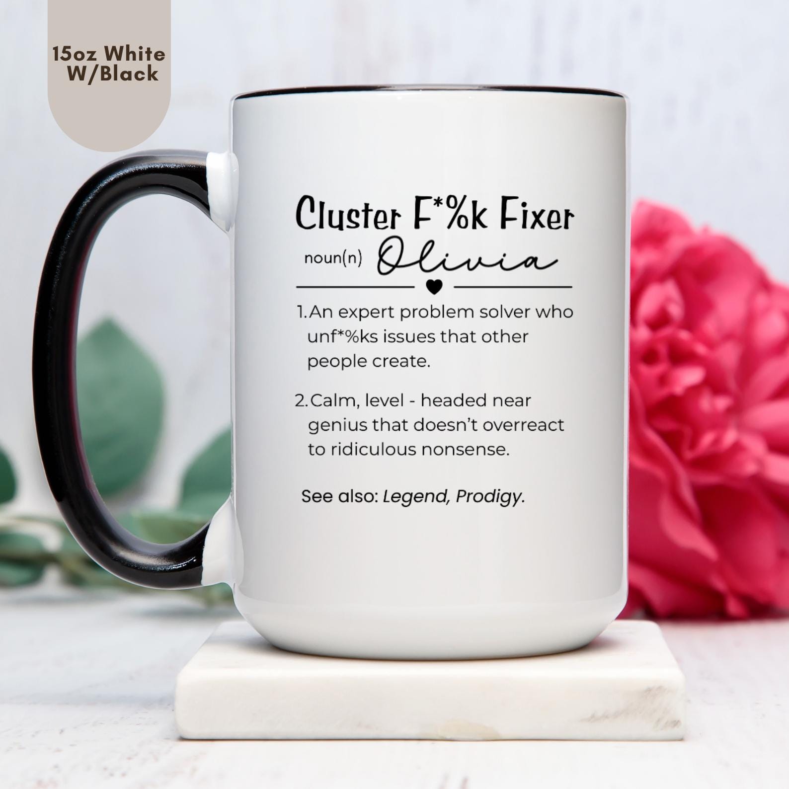 Personalized Cluster F*%k Fixer Mug, Gift for Coworker Boss, Custom ...