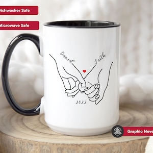 Personalized Pinky Promise Mug, Pinky Promise Holding Hands Coffee Mug ...