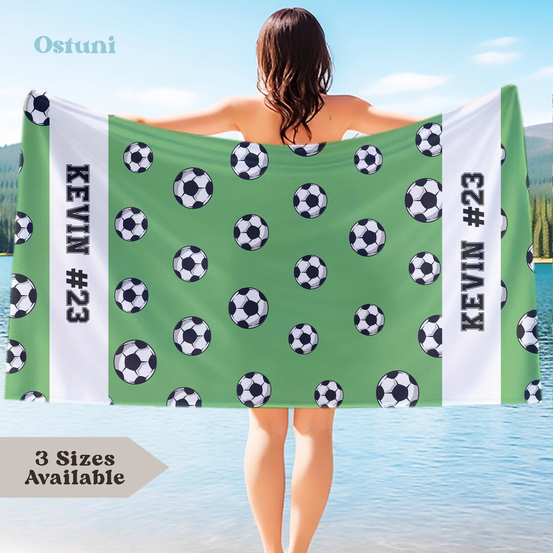 Personalized Soccer Beach Towel, Custom Soccer Team Gifts, Soccer ...
