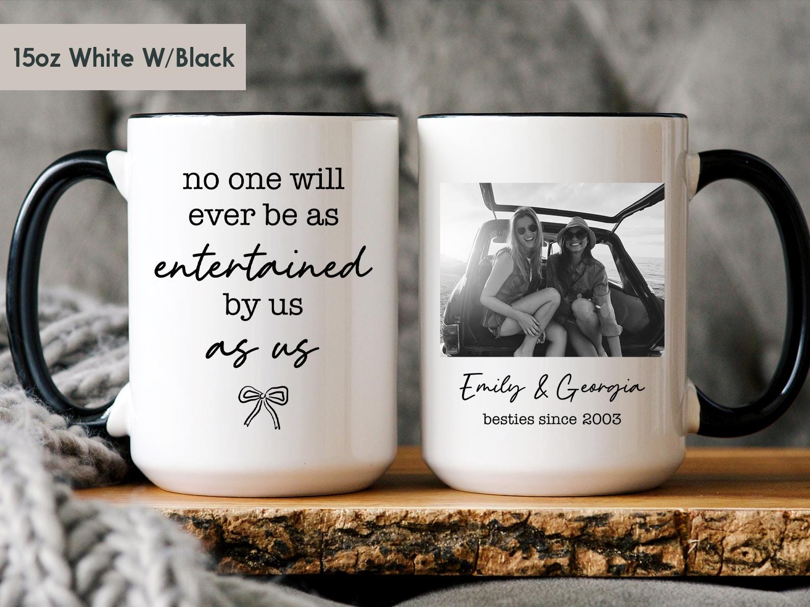 Entertained by Us as Us Bestie Coffee Mug, Personalized Best Friend ...