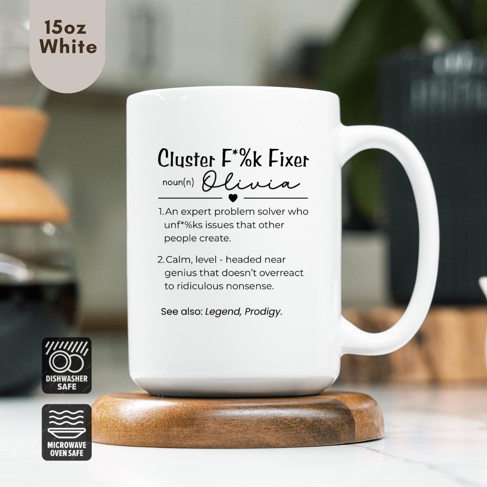 Personalized Cluster F*%k Fixer Mug, Gift for Coworker Boss, Custom ...