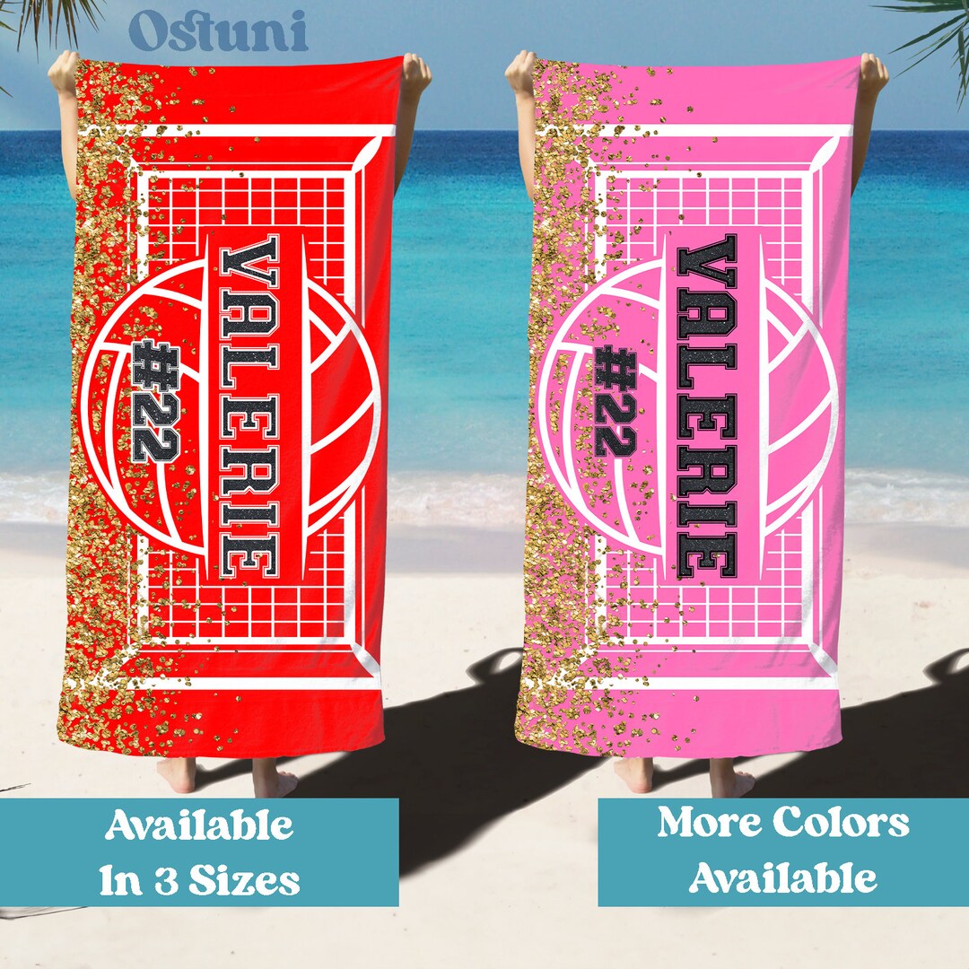 Personalized Volleyball Towel, Gift for Volleyball Player, Volleyball ...