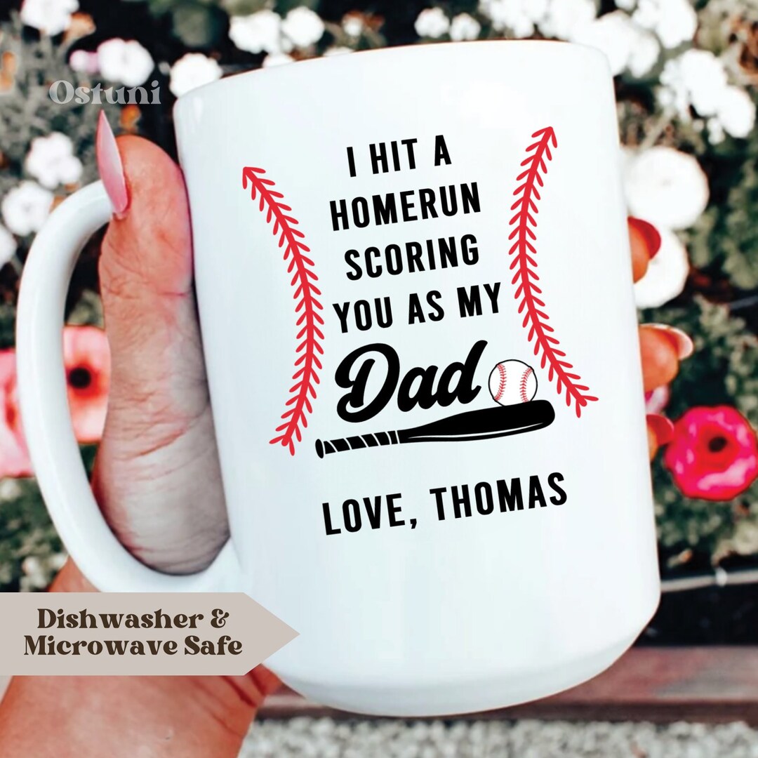 Scoring Homerun as My Dad Mug, Personalized Dad Gif Mug, Father's Day ...