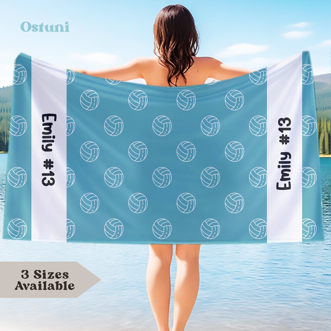 Personalized Volleyball Beach Towel, Custom Volleyball Team Gifts ...