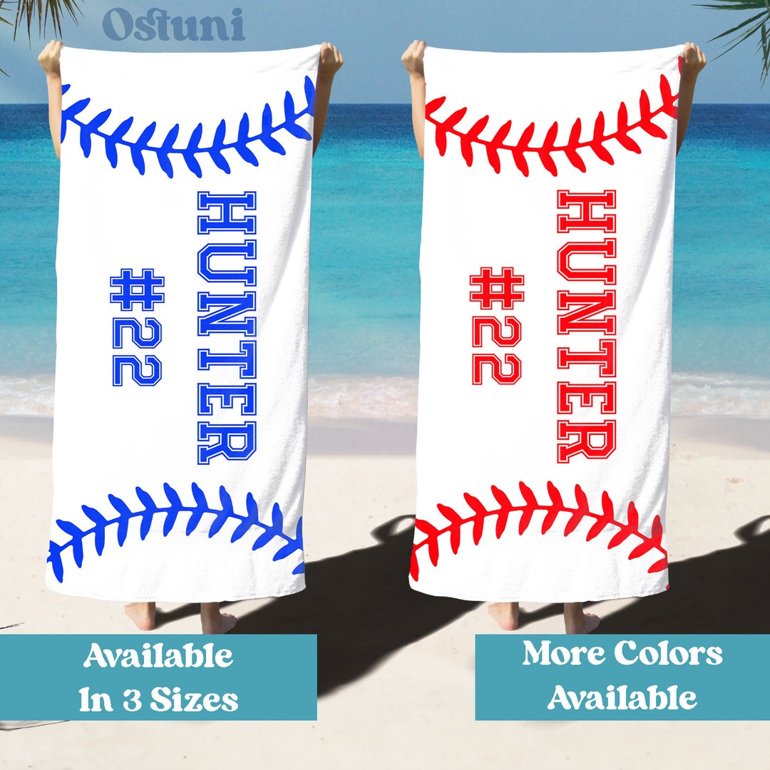 Baseball Bath Towel, Personalized Baseball Beach Towel, Gift for ...