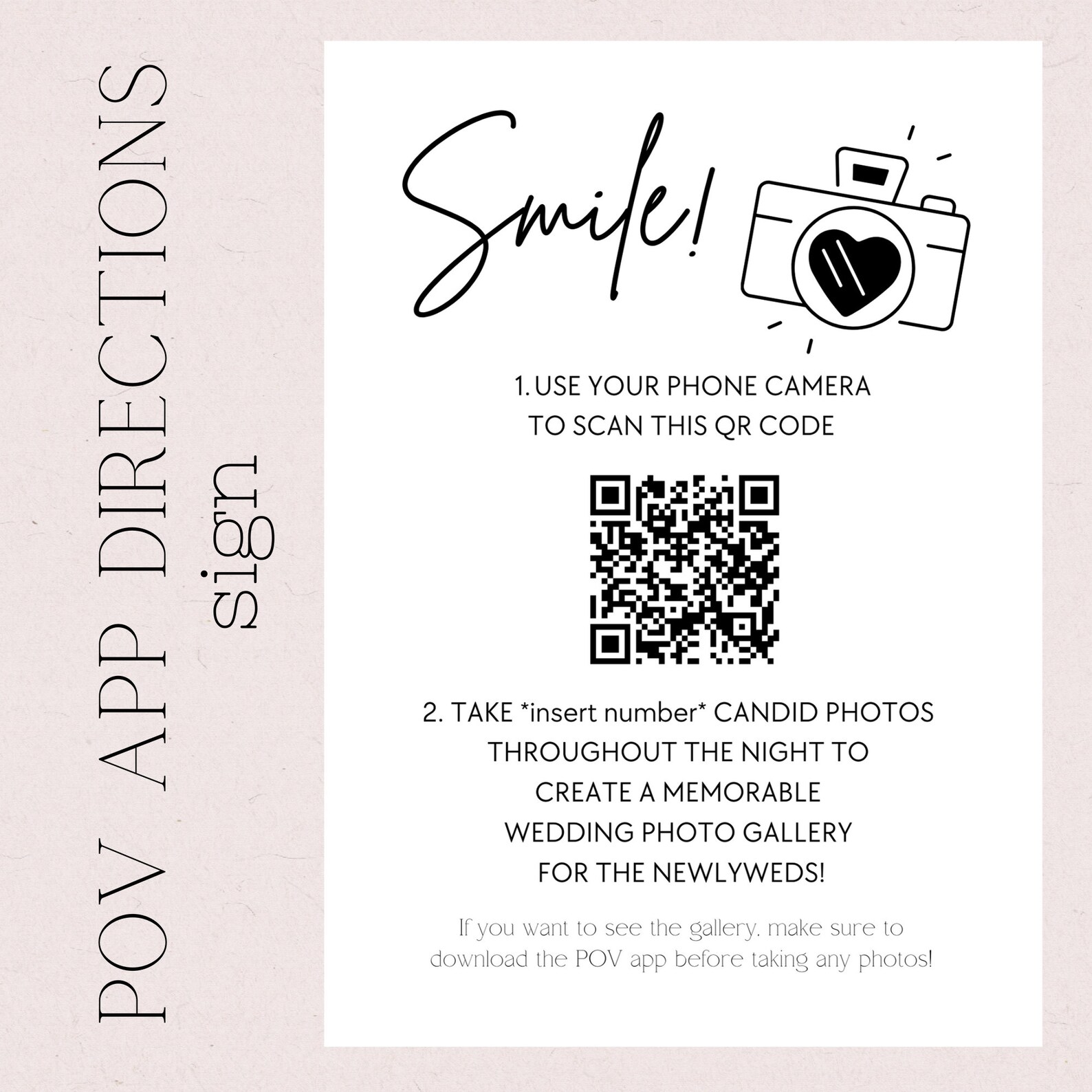 POV APP or Similar Directions Sign Template, Film Camera App Sign ...