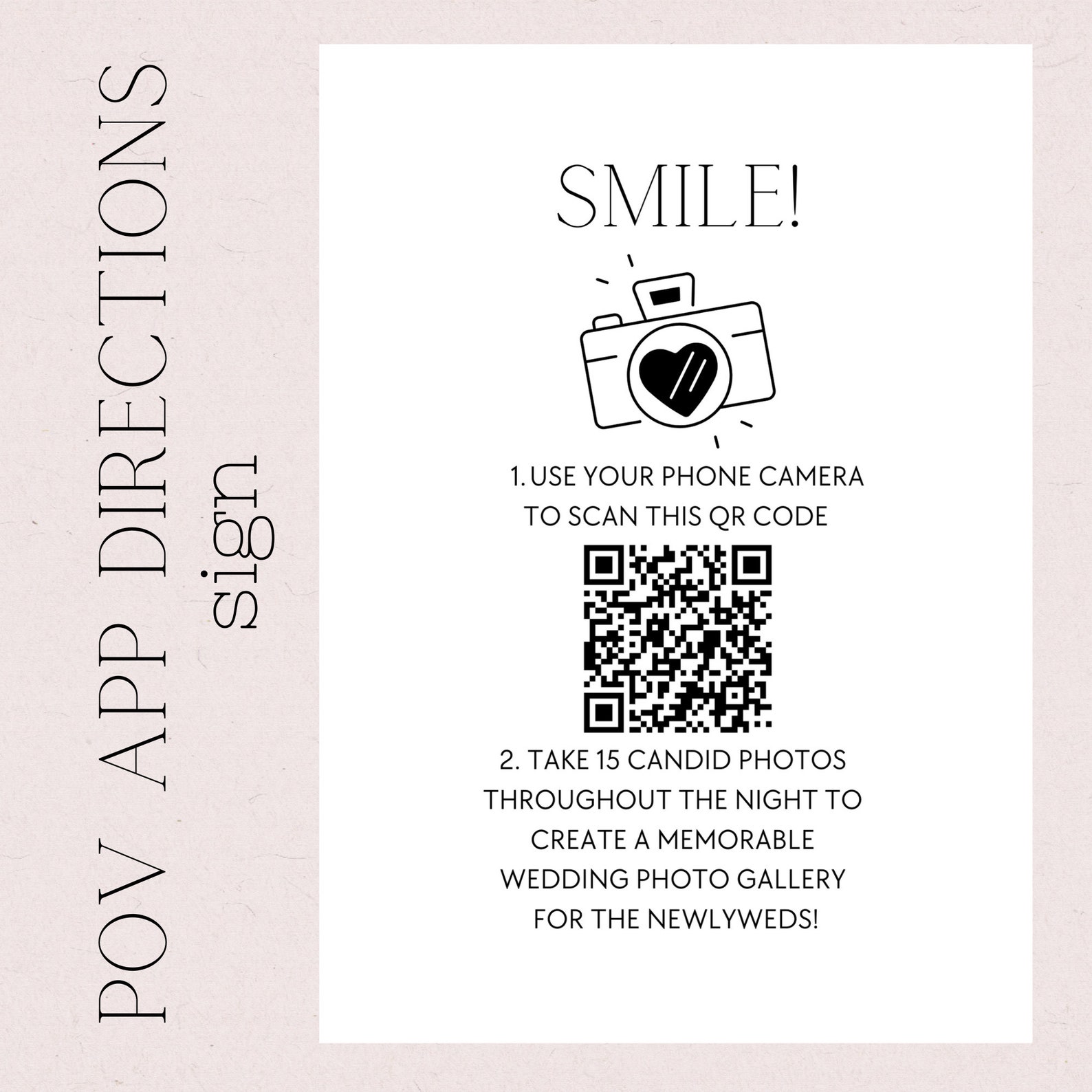 POV APP (or Similar) Directions Sign Template, Film Camera App Sign ...