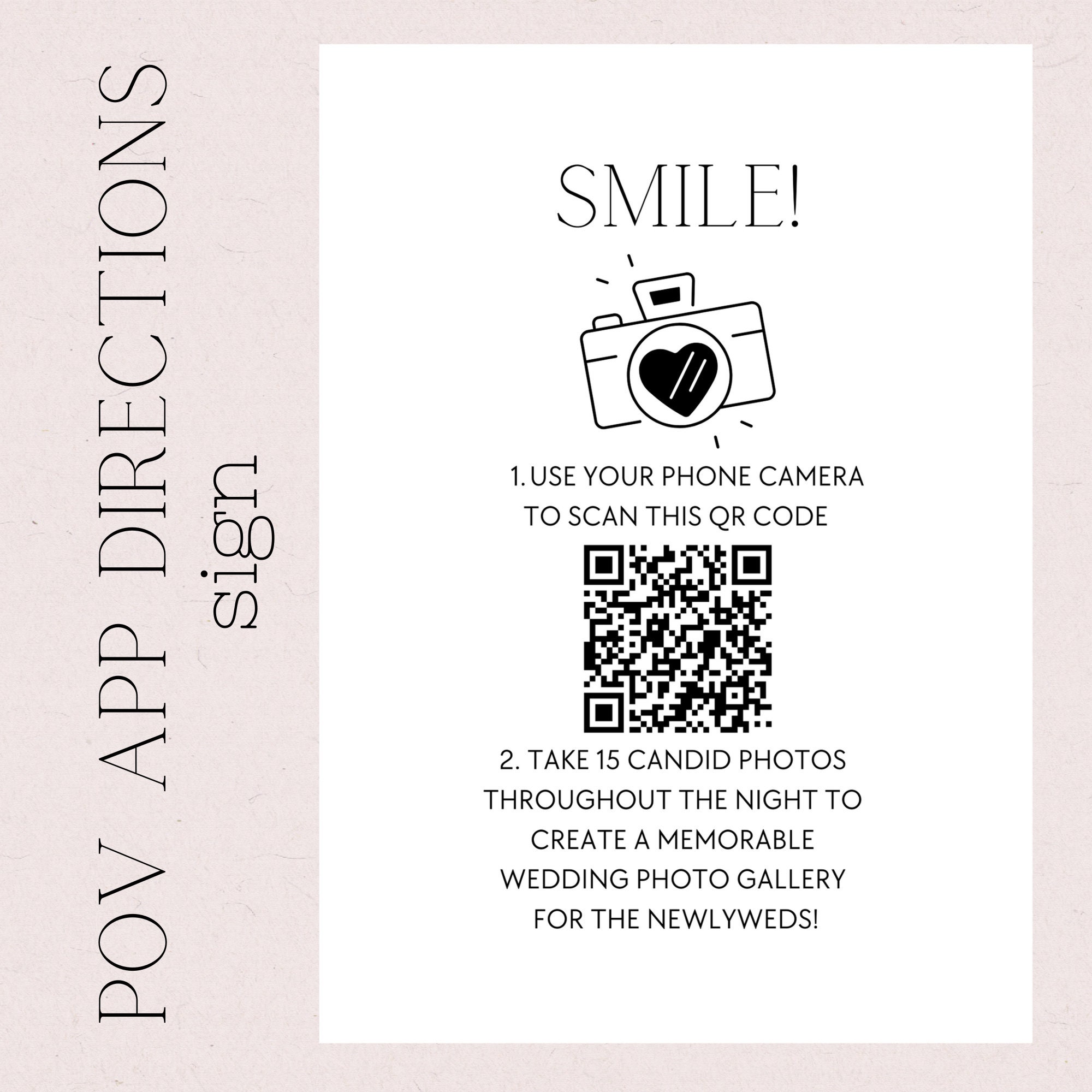 POV APP (or Similar) Directions Sign Template, Film Camera App Sign ...