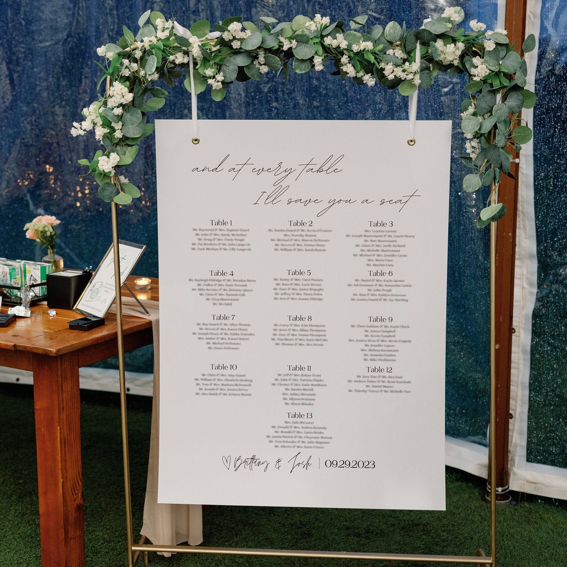 Lover Inspired Minimalist Wedding Guest Seating Chart Template Instant ...