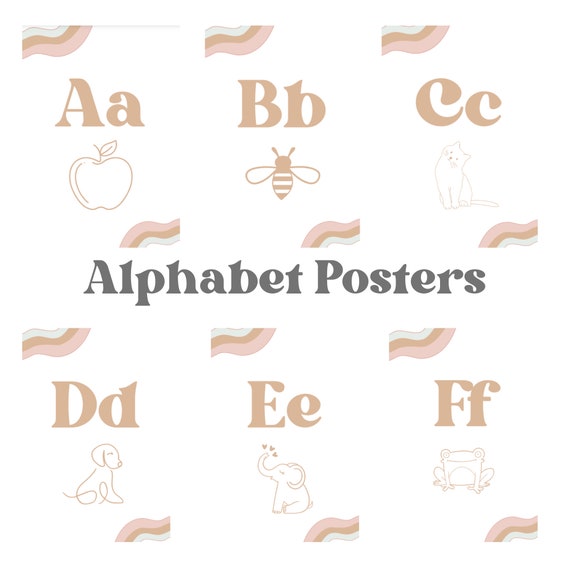 Retro Squiggle Alphabet Posters Instant Digital Download - Etsy