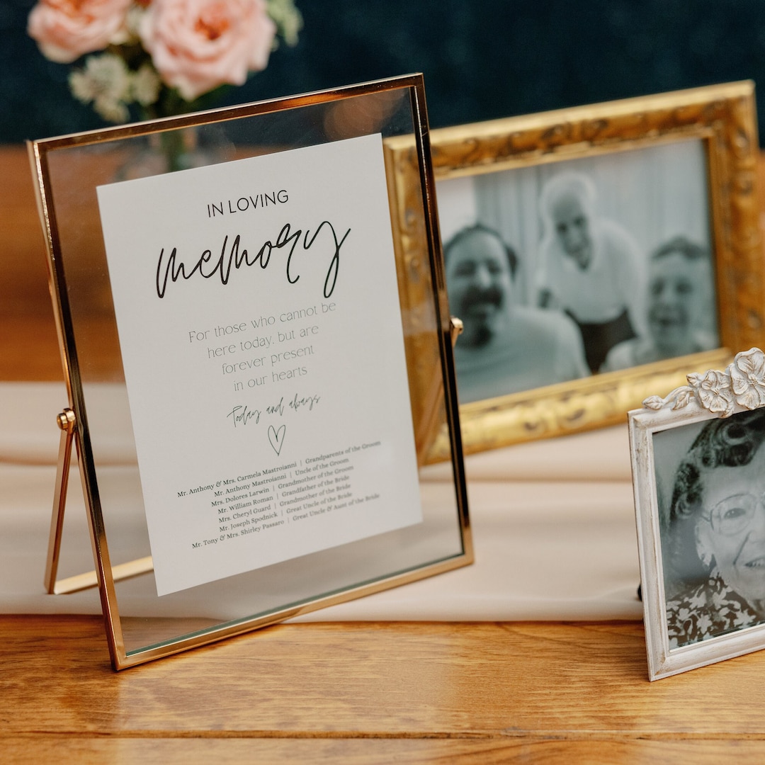 Minimalist Memorial Table Sign Template for Wedding, in Loving Memory ...