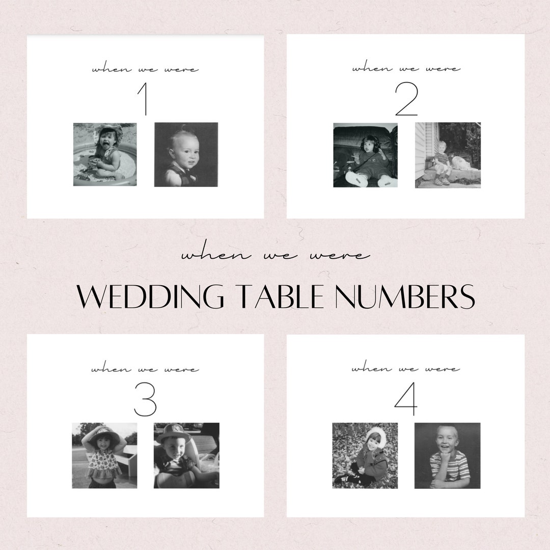 When We Were - Minimalist Wedding Table Number Horizontal Template ...