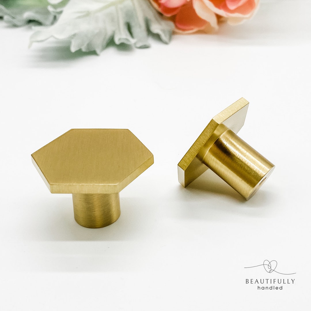 Brass Drawer Pulls, Brass Handles, Hexagonal Drawer Pull, Hexagonal ...