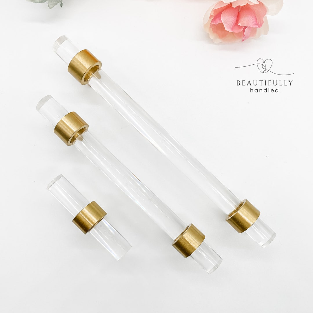 Clear Acrylic Drawer Handles Kitchen Cupboard Pulls Dresser Cupboard ...