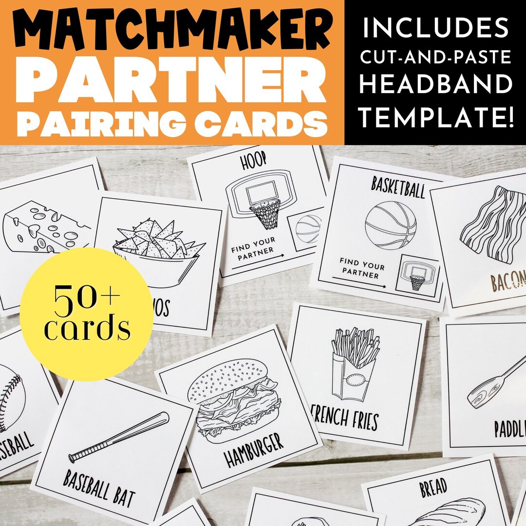 Icebreaker Game, Partner Pairing Cards for Groups, Back to School ...