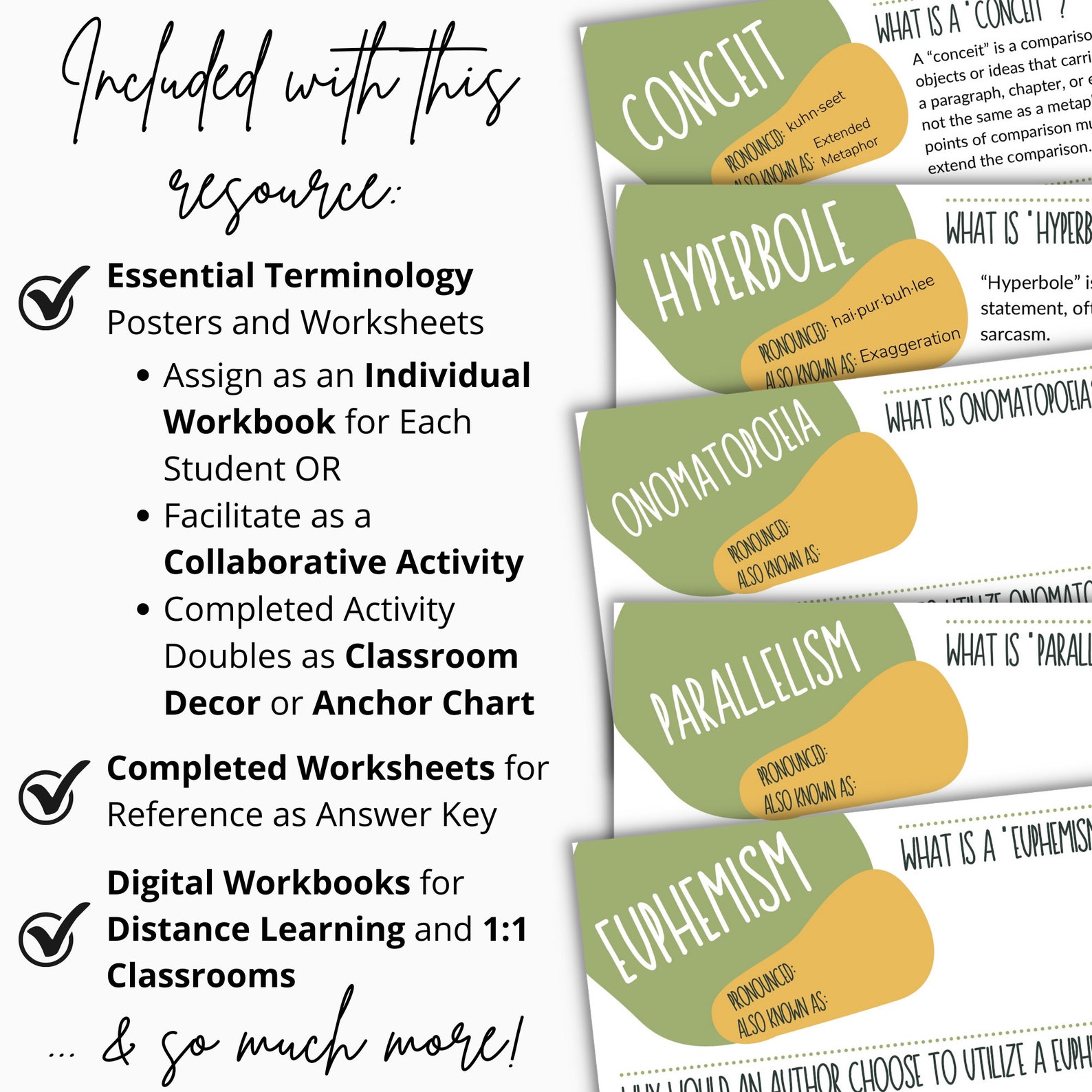 Figurative Language Posters - English Language Arts Classroom Posters ...