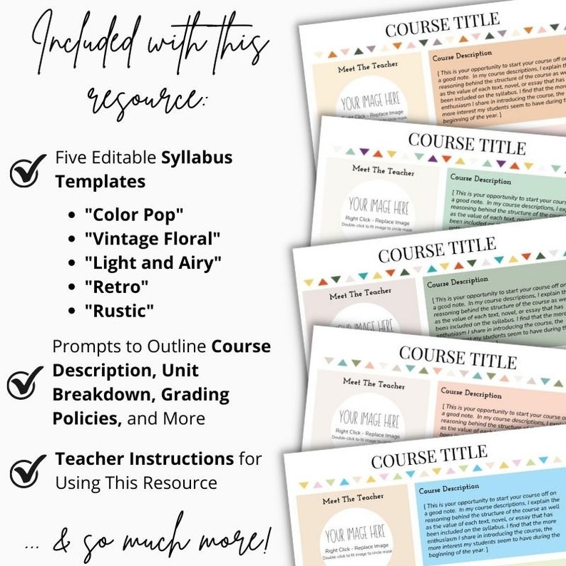 Visual Syllabus Template - 5 Editable Syllabus Templates - Retro Visual ...