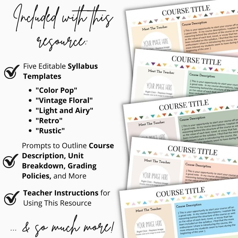 Visual Syllabus Template - 5 Editable Syllabus Templates - Retro Visual ...