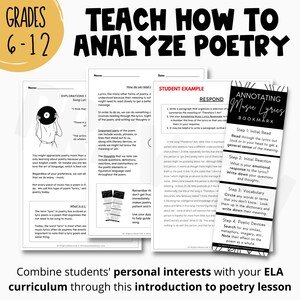 Teaching Poetry Analysis Through Song Lyrics - Introduction to Poetry ...