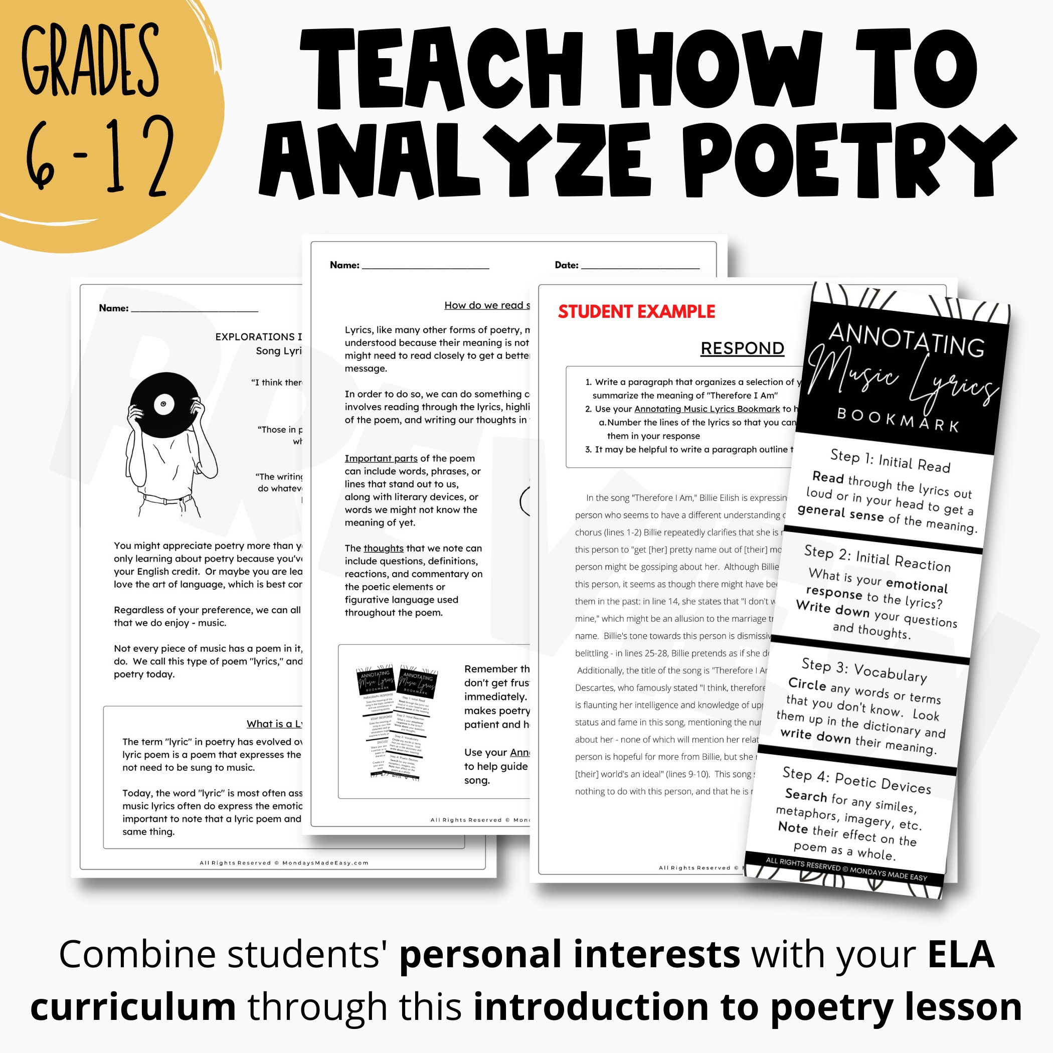 Teaching Poetry Analysis Through Song Lyrics - Introduction to Poetry ...