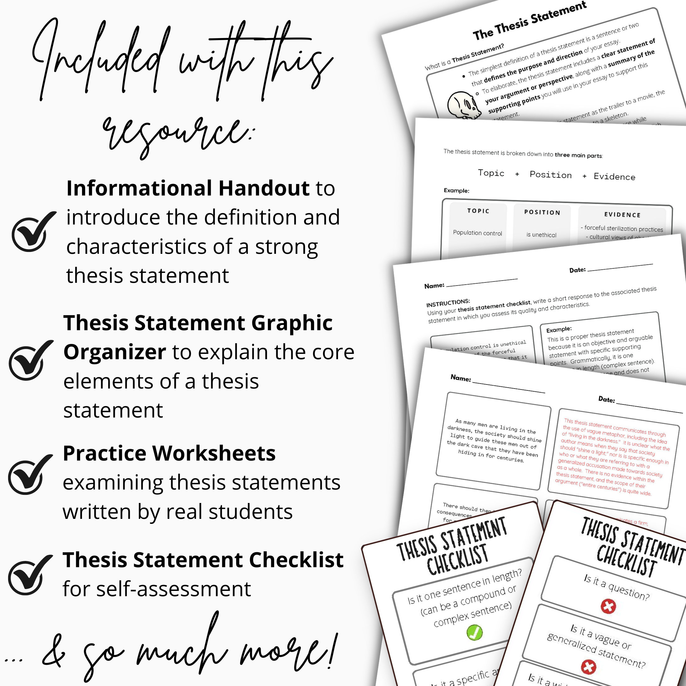 Thesis Statement Lesson Plan - Thesis Statement Templates and Examples ...