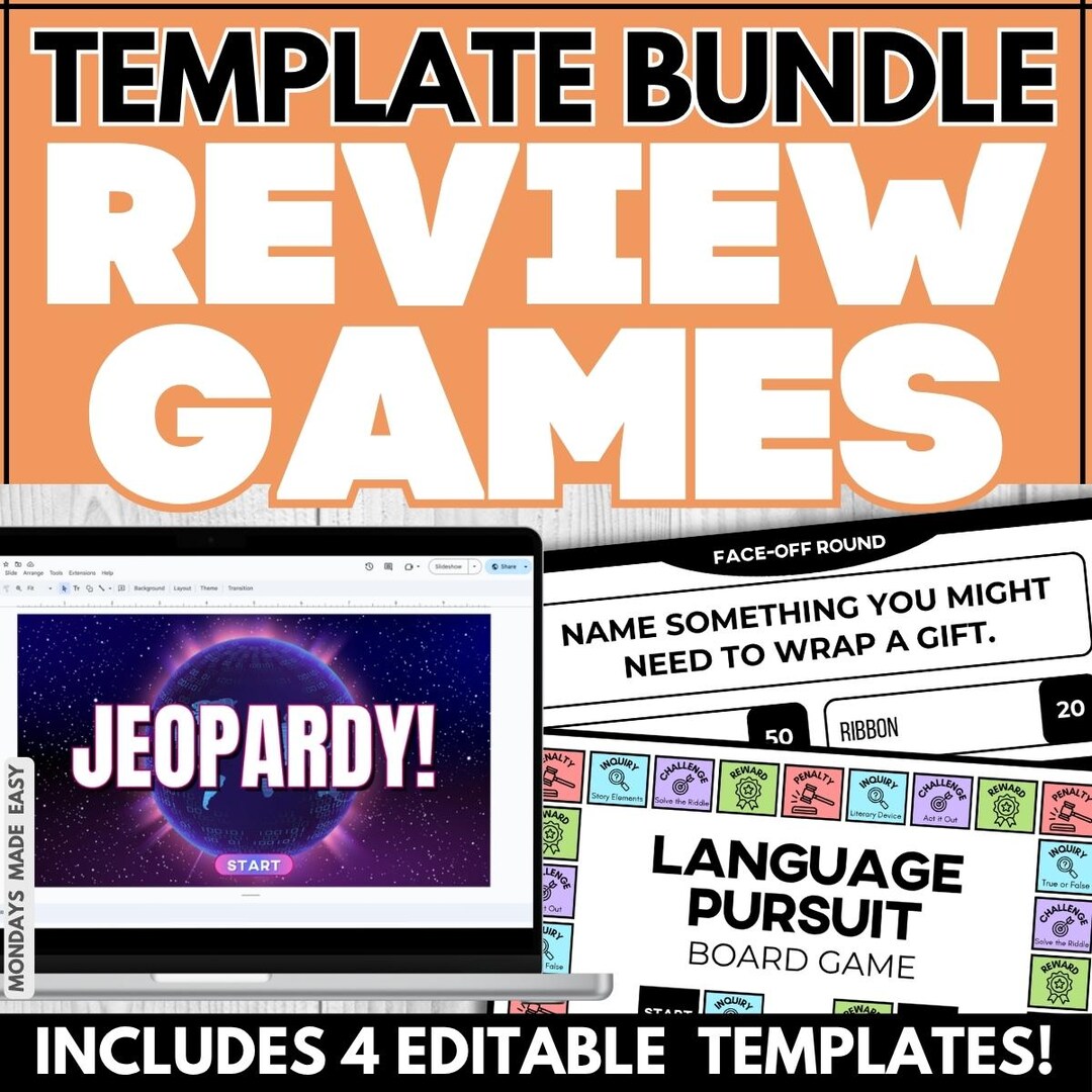 Review Game Templates - Jeopardy, Family Feud, Editable Board Game ...