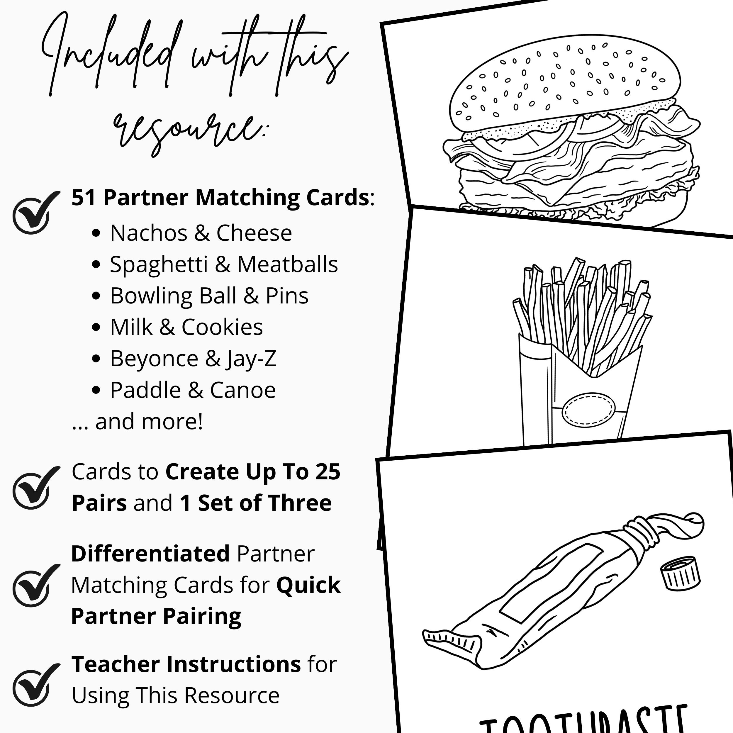 Icebreaker Game, Partner Pairing Cards for Groups, Back to School ...