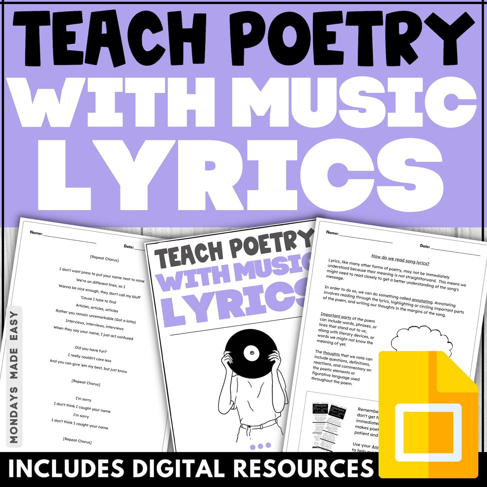 Teaching Poetry Analysis Through Song Lyrics - Introduction to Poetry ...
