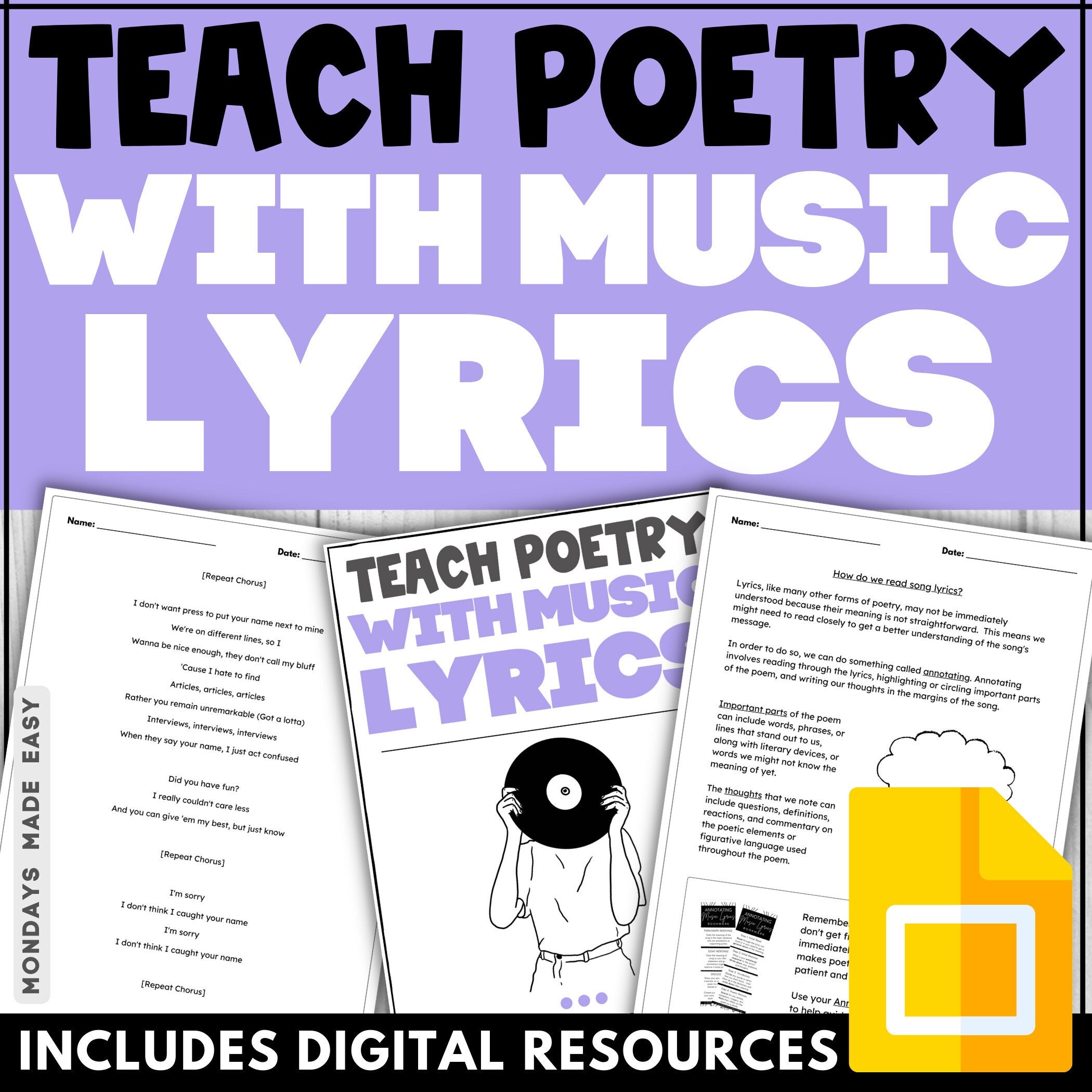 Teaching Poetry Analysis Through Song Lyrics - Introduction to Poetry ...