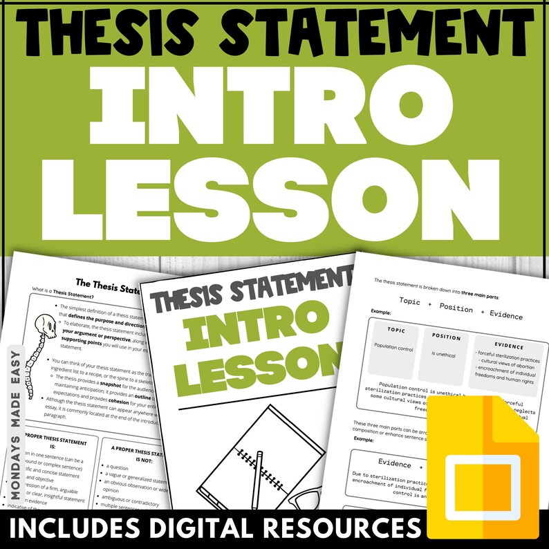 Thesis Statement Lesson Plan - Thesis Statement Templates and Examples ...