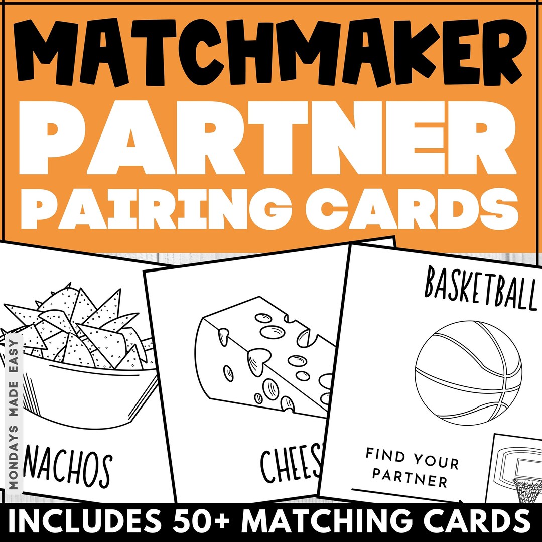 Icebreaker Game Partner Pairing Cards for Groups Back to - Etsy