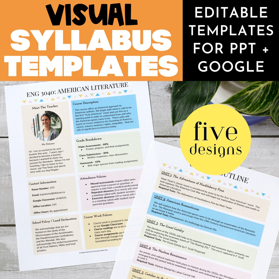 Visual Syllabus Template - 5 Editable Syllabus Templates - Retro Visual ...