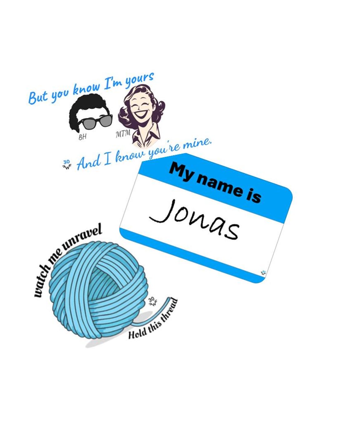 Weezer - 3 Sticker Set - Blue Album Set - Villlage of the Weird - Etsy