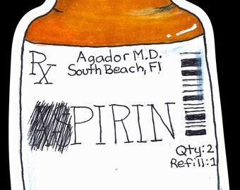 The Birdcage Pirin Tablets Vinyl Sticker - Etsy