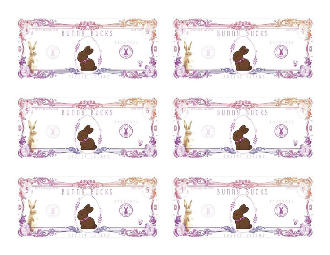 Easter Bunny Bucks Printable - Bunny Bucks - Bunny Money - Monetary - Etsy
