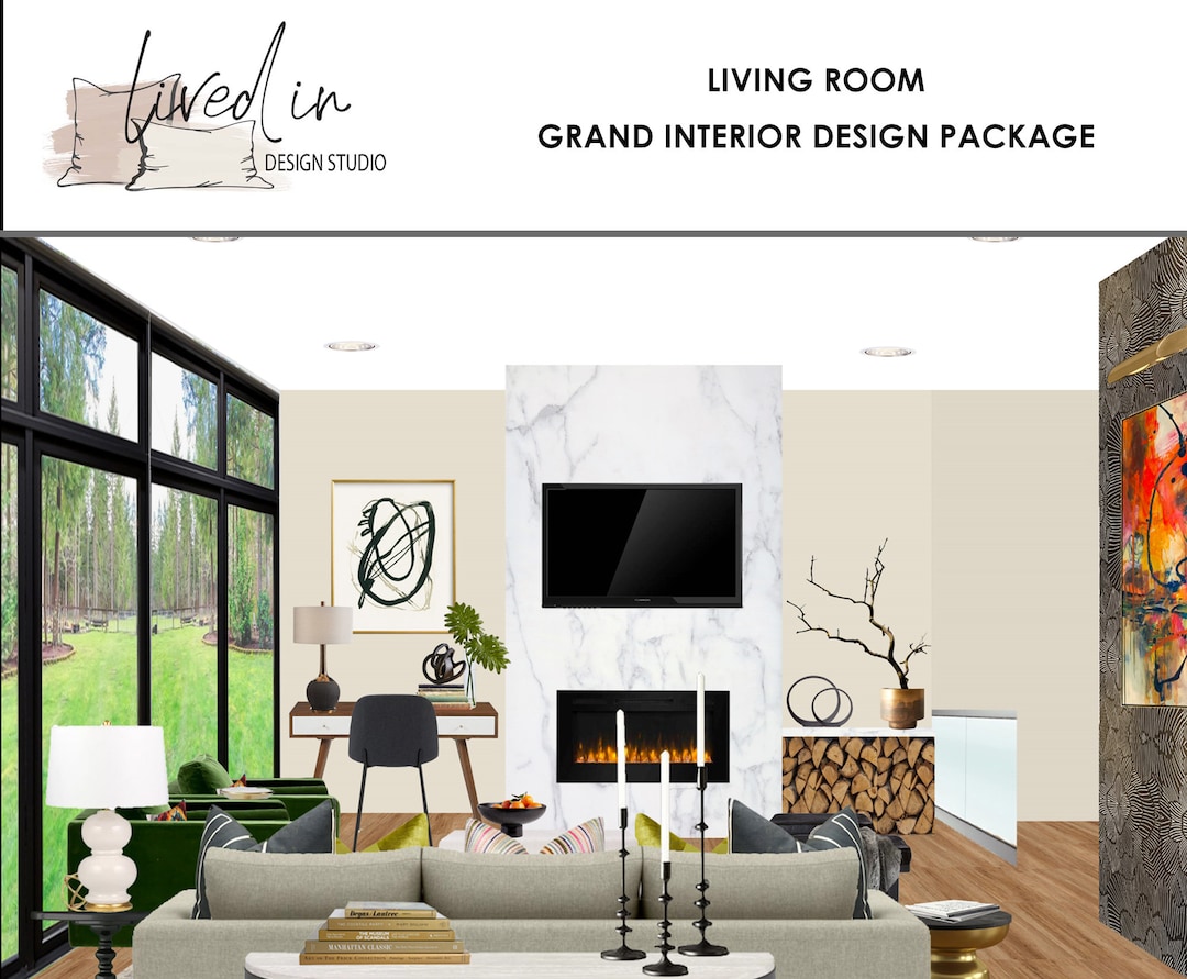 Living Room Interior Design | Grand Package: Custom Online Design ...