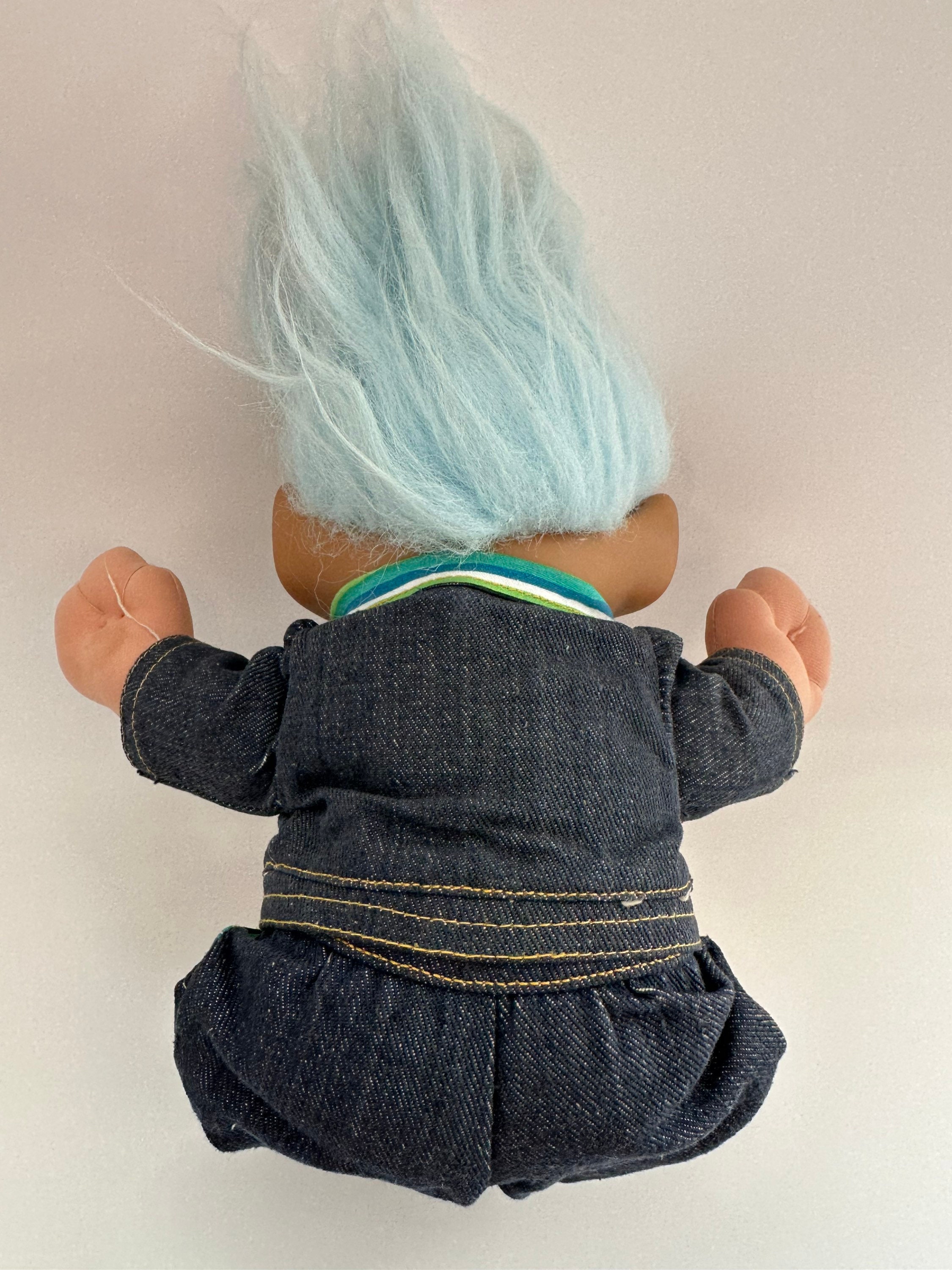 Cute Russ 90s Vintage Troll With Blue Hair and Jean Outfit - Etsy